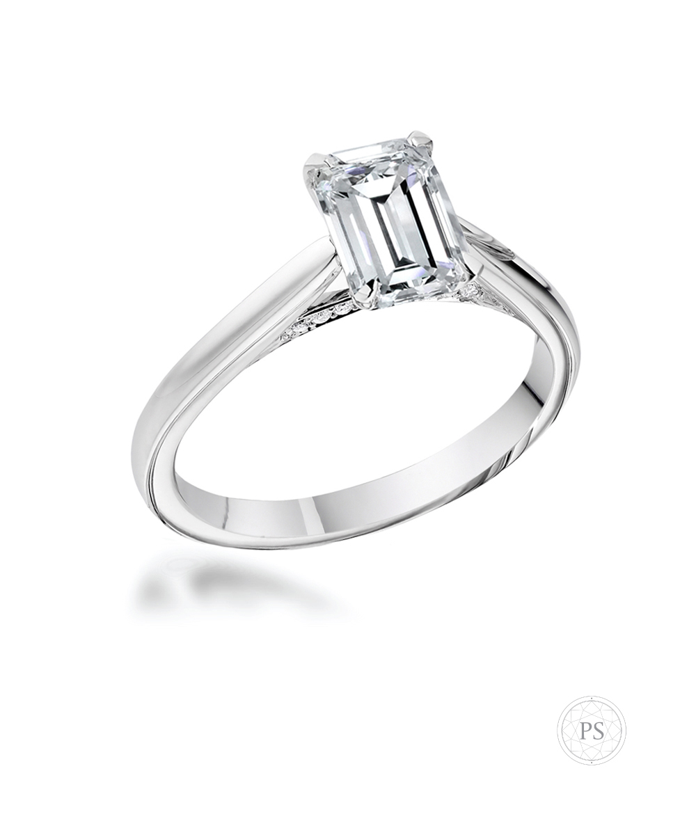 0 70ct G Vs2 Emerald Cut Diamond Solitaire Ring Phillip Stoner The