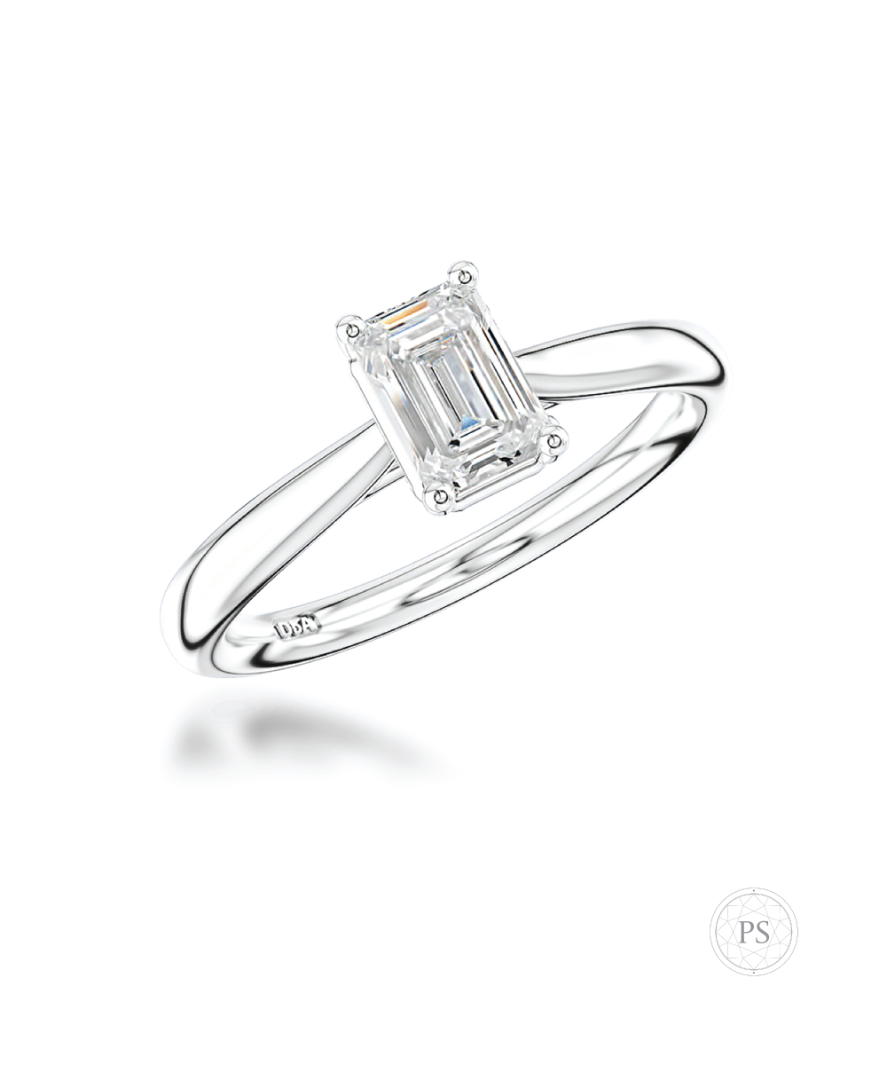0 70ct F Vs2 Emerald Cut Diamond Engagement Ring Phillip Stoner The