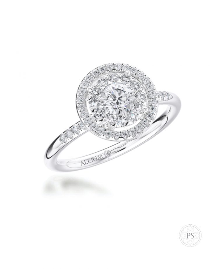 Illusion Set Round Brilliant Diamond Halo Ring - Phillip Stoner The Jeweller