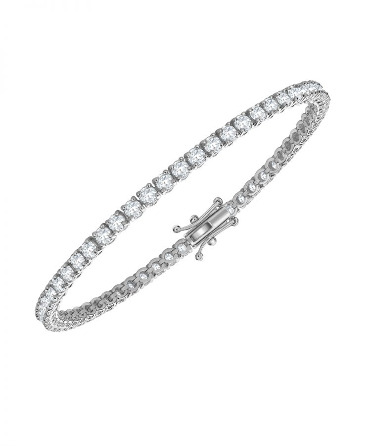 18ct White Gold Diamond Line Bracelet - Phillip Stoner The Jeweller