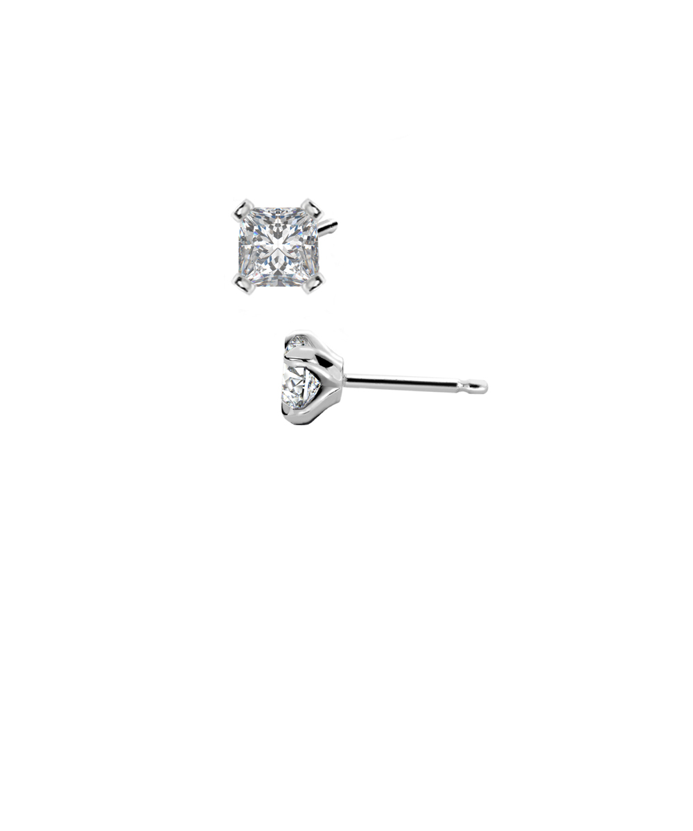 Princess Cut Diamond Stud Earrings - Phillip Stoner The Jeweller