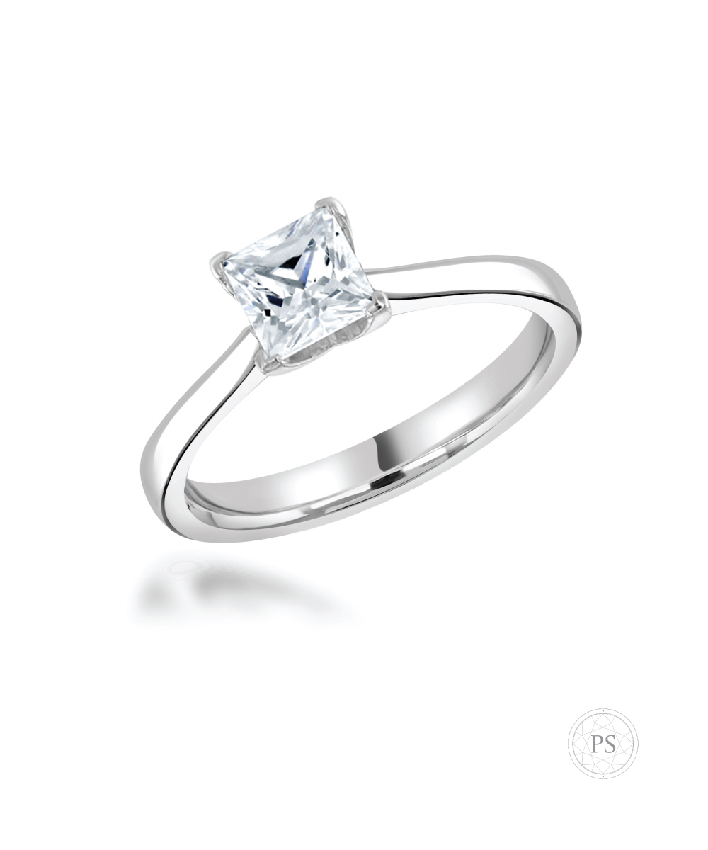 1.00ct F VS1 Princess Cut Diamond Solitaire Ring - Phillip Stoner The ...