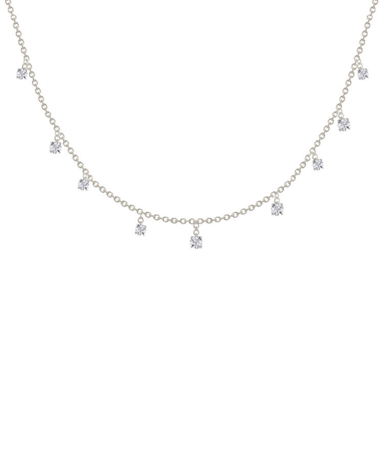 Asymmetric Diamond Drop Necklace - Phillip Stoner The Jeweller