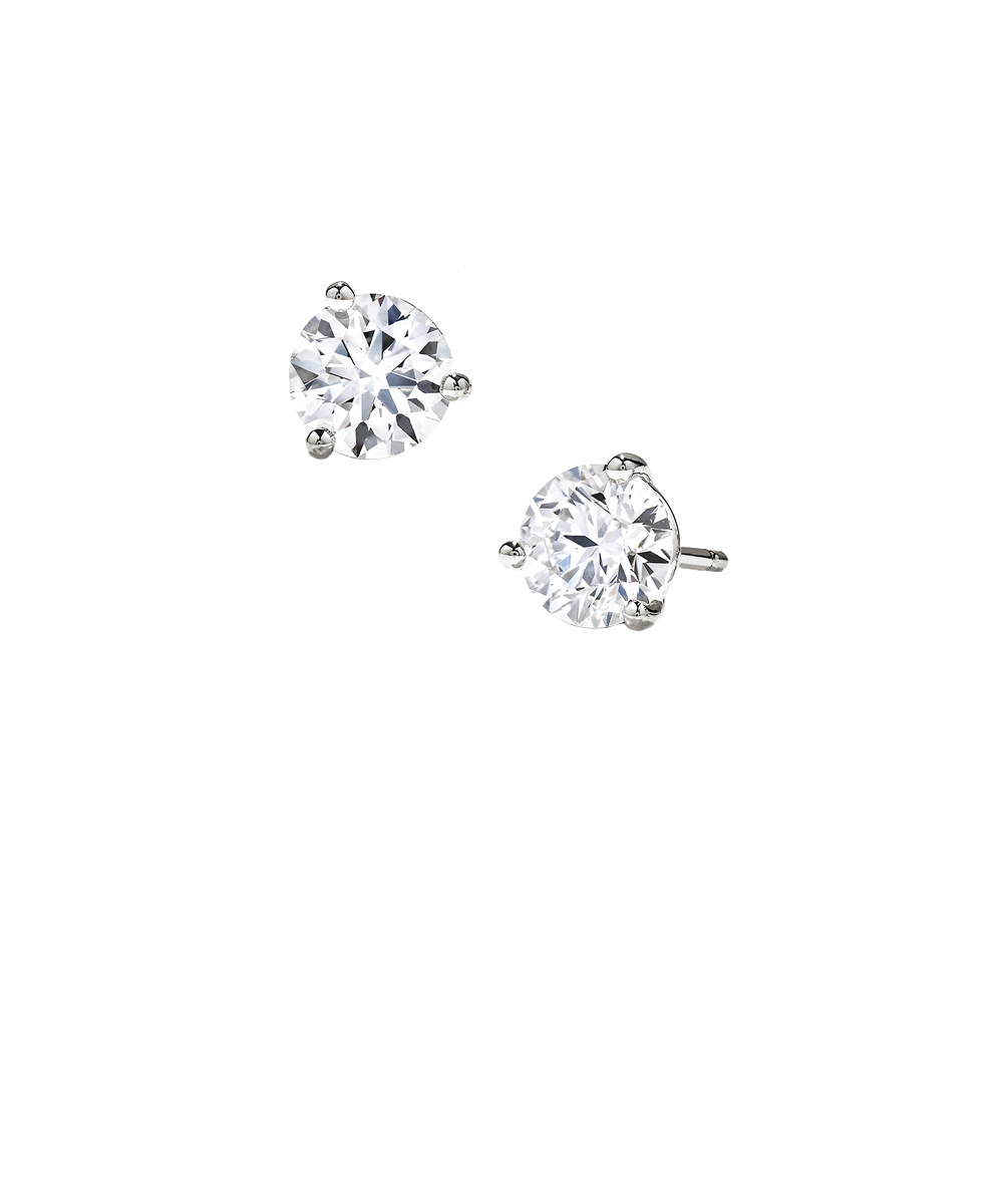 Three Claw Diamond Stud Earrings - Phillip Stoner The Jeweller