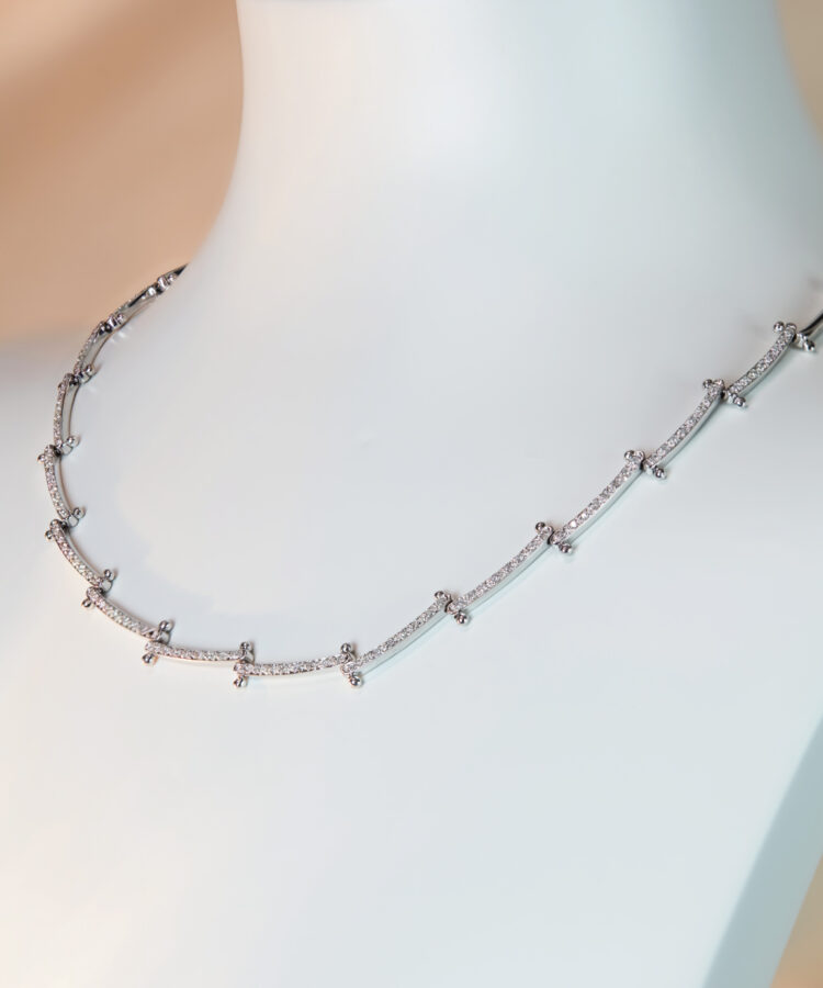 Pre-owned Bar-Set Diamond Collar Necklace - Phillip Stoner The Jeweller