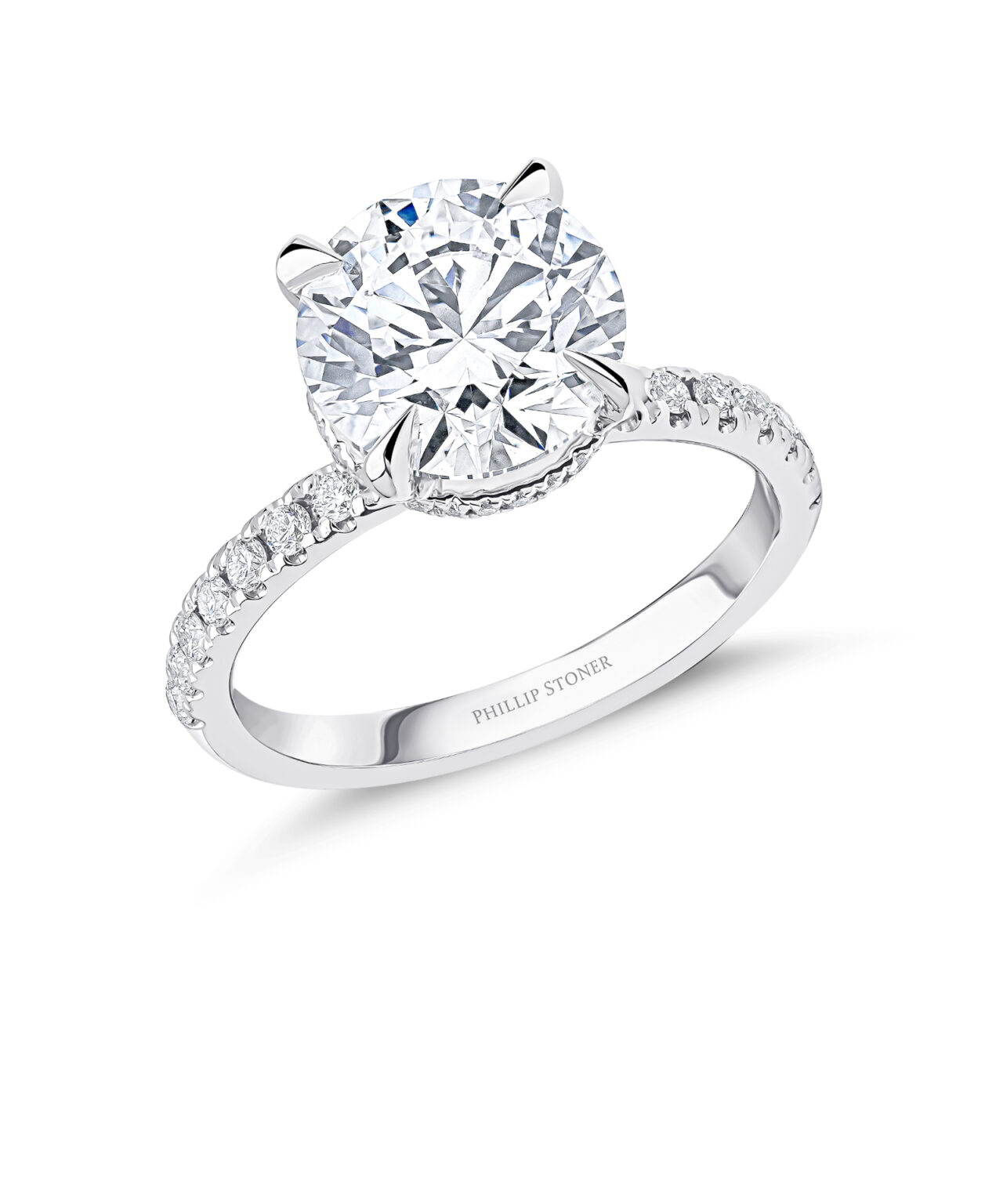 Lab Grown 3.25ct F VS1 Round Brilliant Cut Diamond Ring - Phillip ...