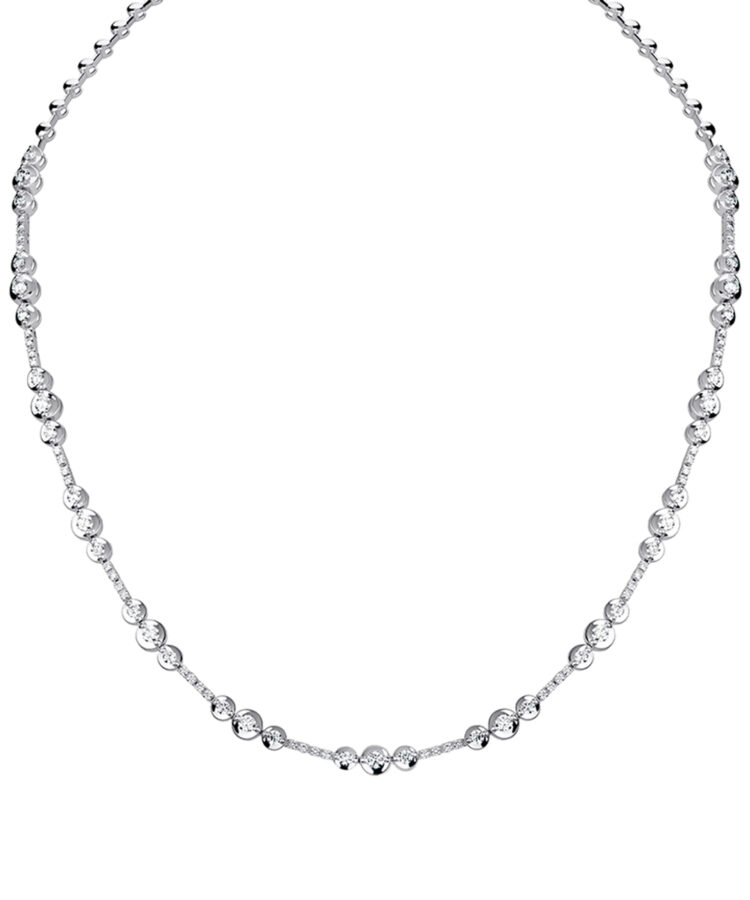 Graduated Duet Round Diamond Collar Necklace - Phillip Stoner The Jeweller