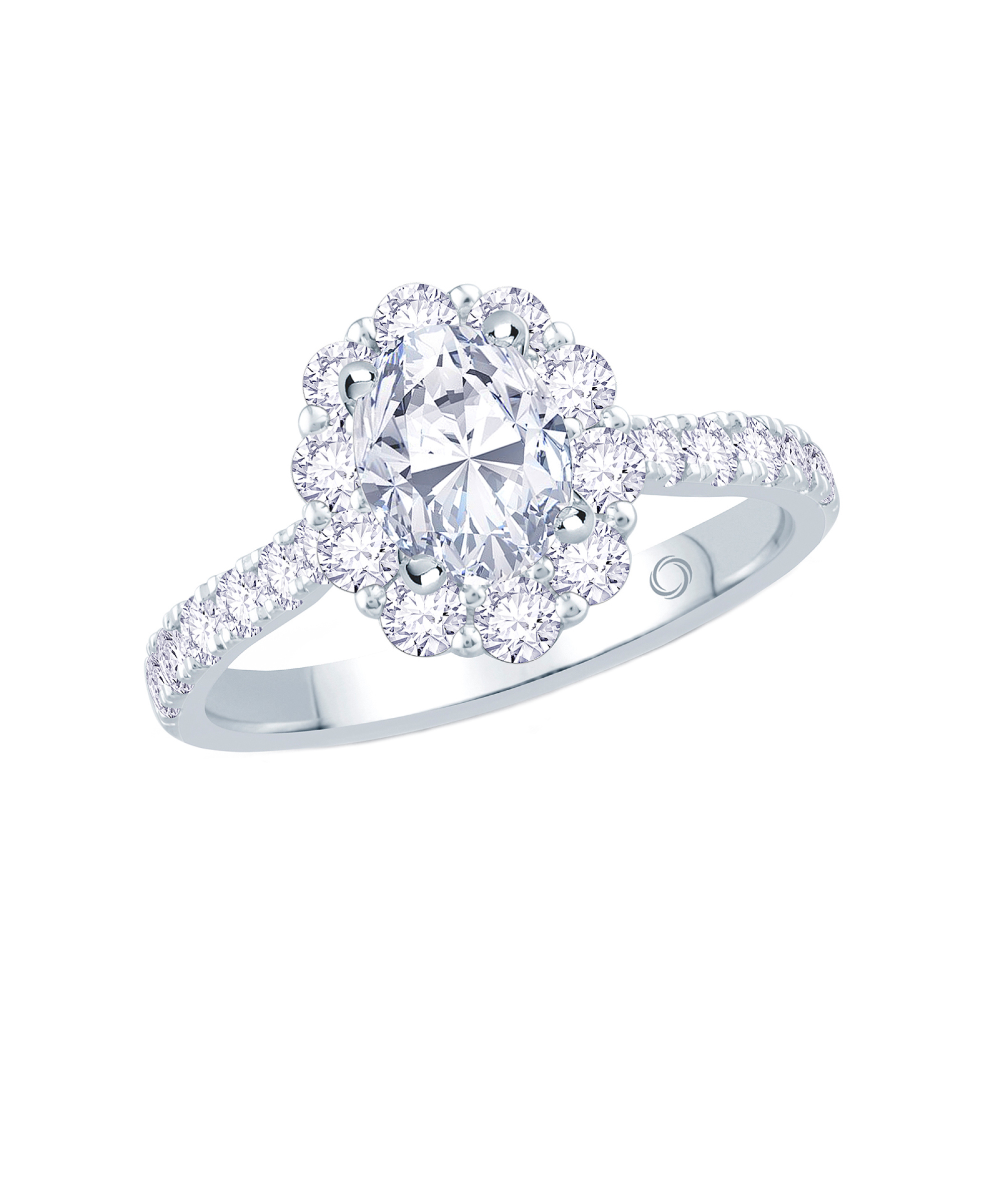 0.40ct D SI1 Oval Cut Diamond Cluster Ring - Phillip Stoner The Jeweller