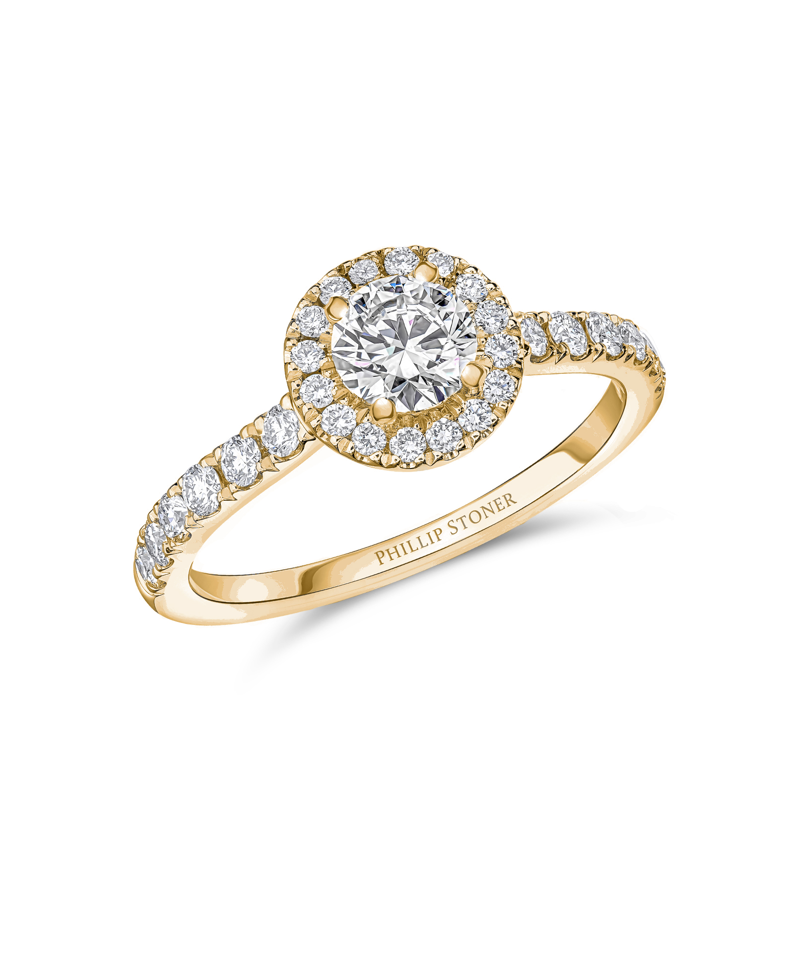 0.53ct E SI1 Round Brilliant Diamond Thea Halo Ring - Phillip Stoner The Jeweller