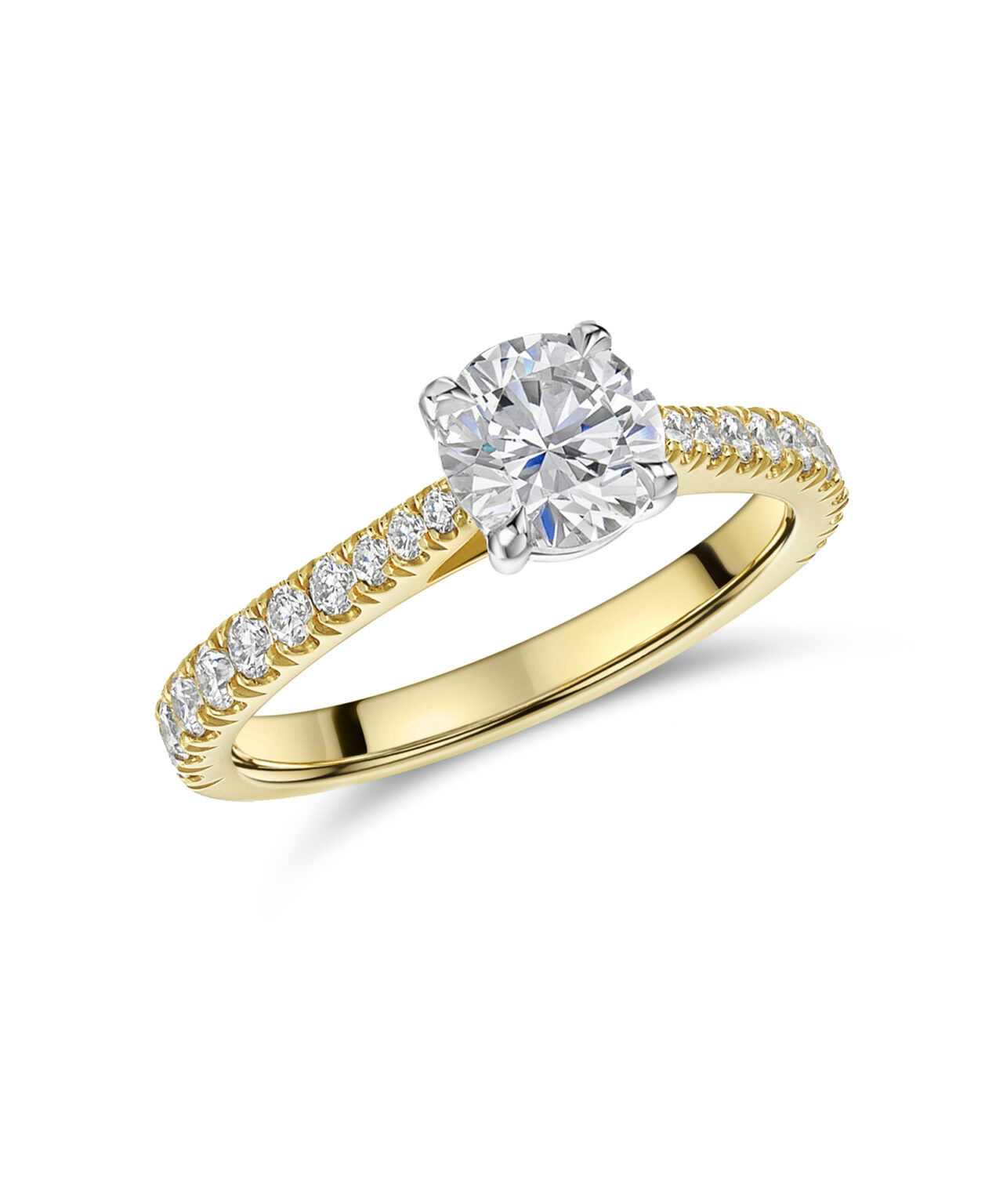 1.00ct F SI1 Round Brilliant Cut Castél-Set Diamond Ring - Phillip ...